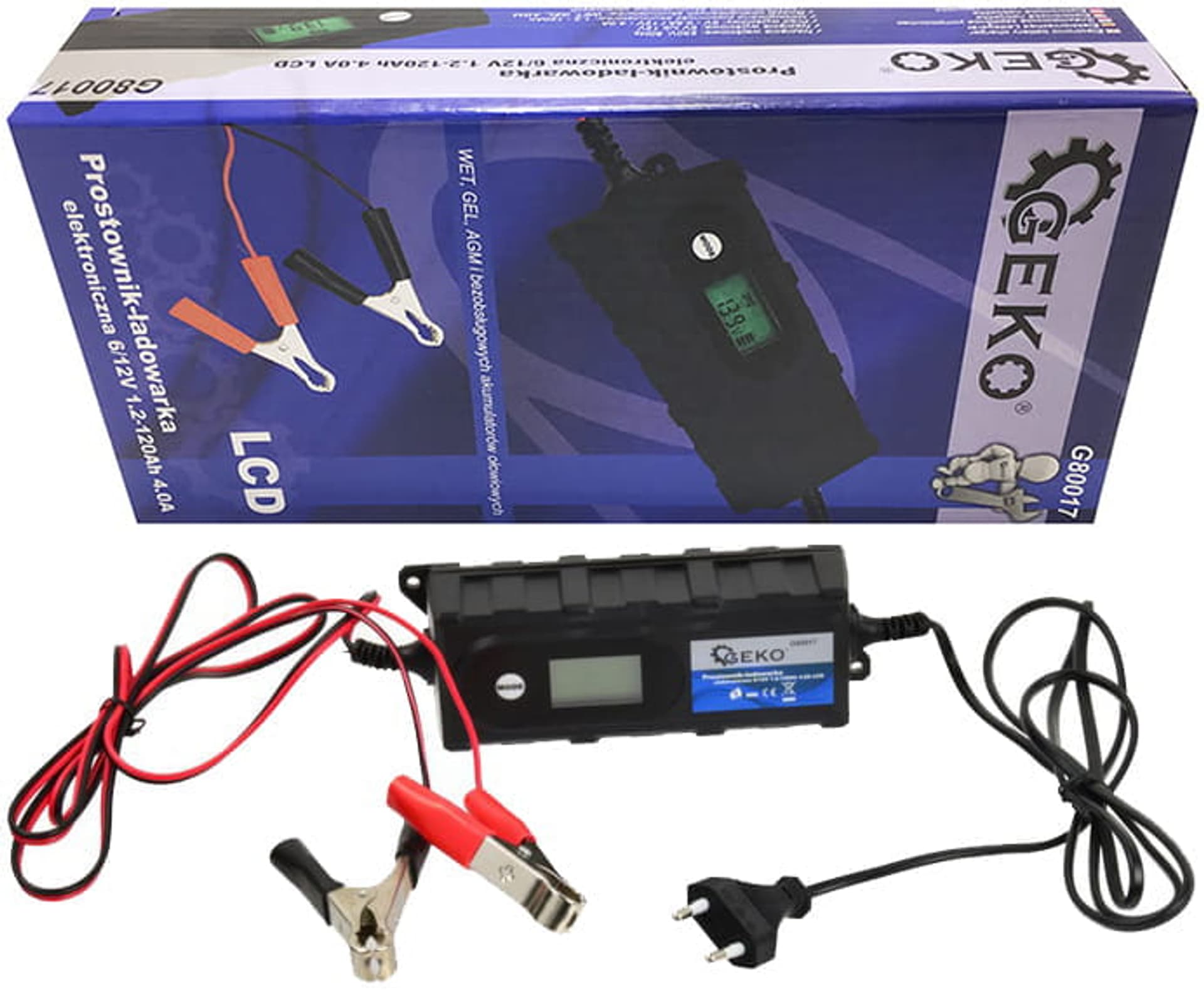 Prostownik, ładowarka akumulatorów 6/12V Geko - Arena.pl