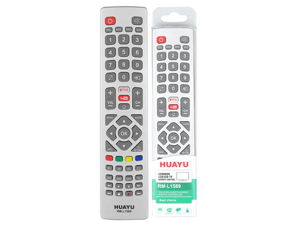 Remote control for LCD/LED TV SHARP RM-L1589 NETFLIX, YOUTUBE. (1LM) | Wasserman.eu