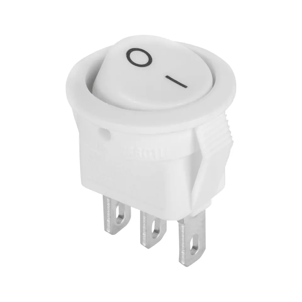 25 pcs. 25 pcs. Connector circular rocker switch 3 PIN 3A/250V white ...