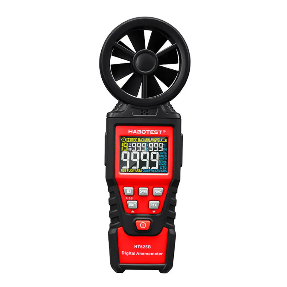 Habotest HT625B digital anemometer wind speed meter, USB | Wasserman.eu