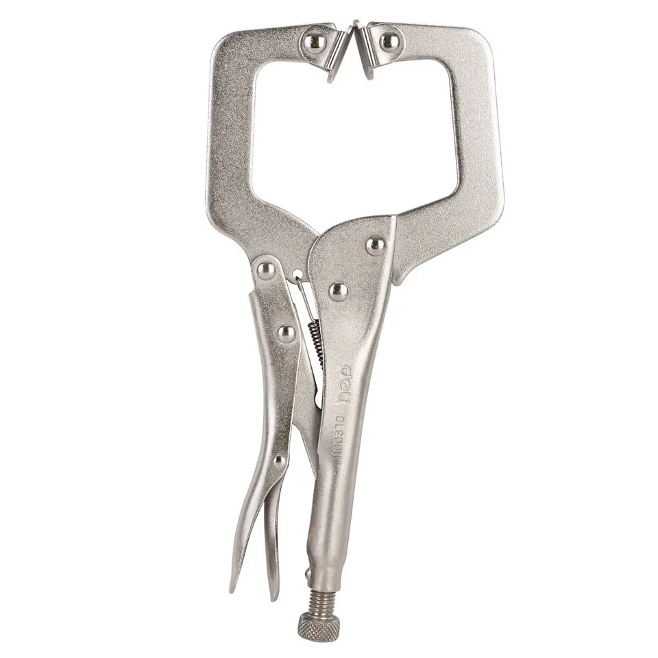 C-type clamping pliers Deli Tools EDL20011, 11" silver | Wasserman.eu