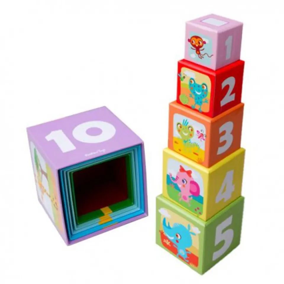 Cardboard tower, pyramid, 10 bricks, safari, | Wasserman.eu