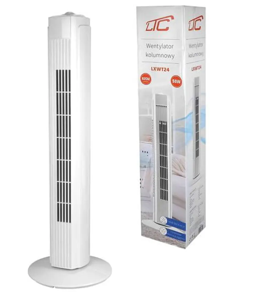 Column fan LTC 82 cm, 50 W white | Wasserman.eu