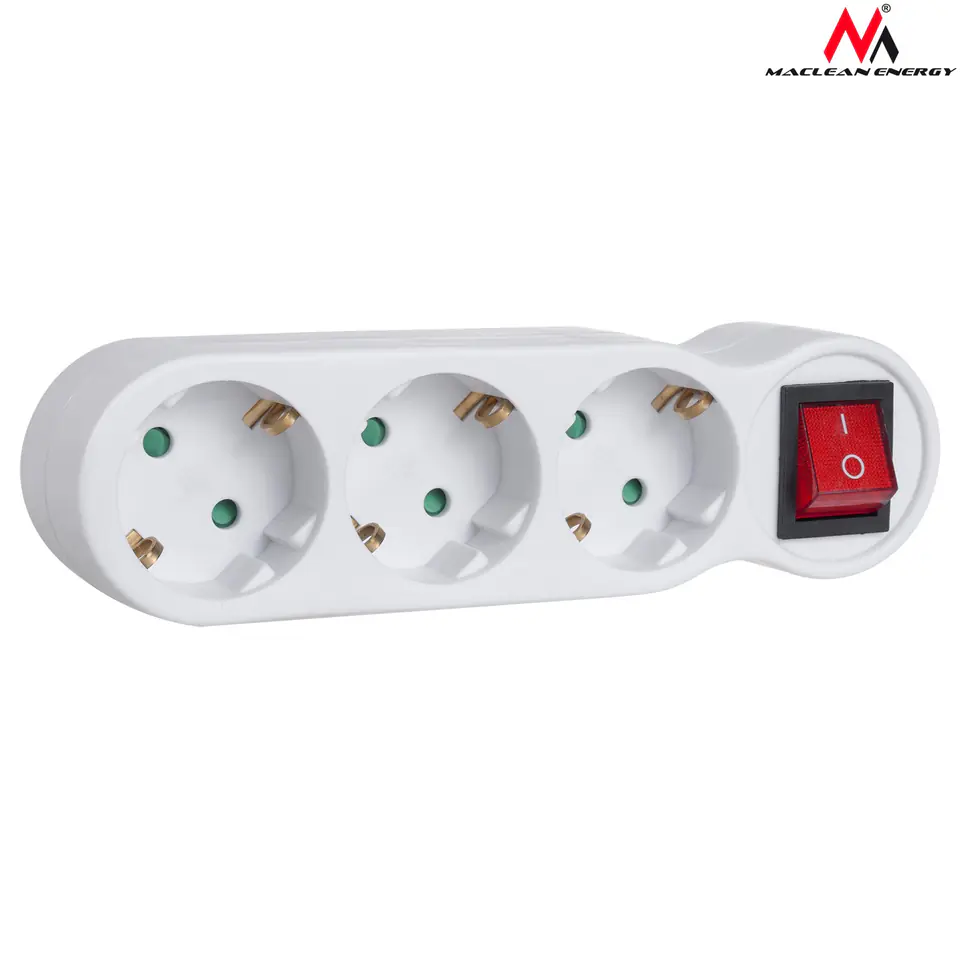 Maclean Power Socket, Triple with Circuit Breaker and Ground, 16A ...