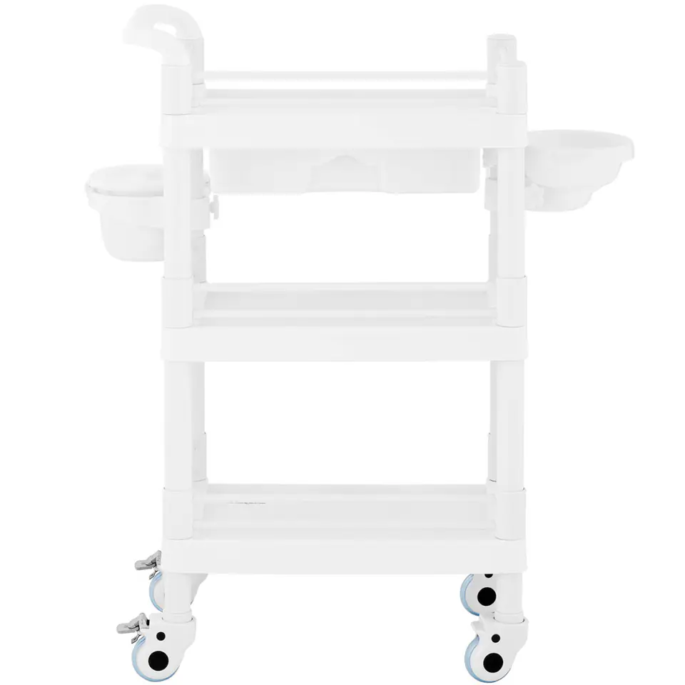 Medical laboratory treatment trolley 3 shelves 1 drawer 3 containers ...