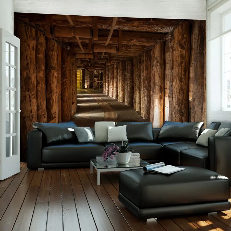 Wall mural - Wooden passage size 250x193 | Wasserman.eu