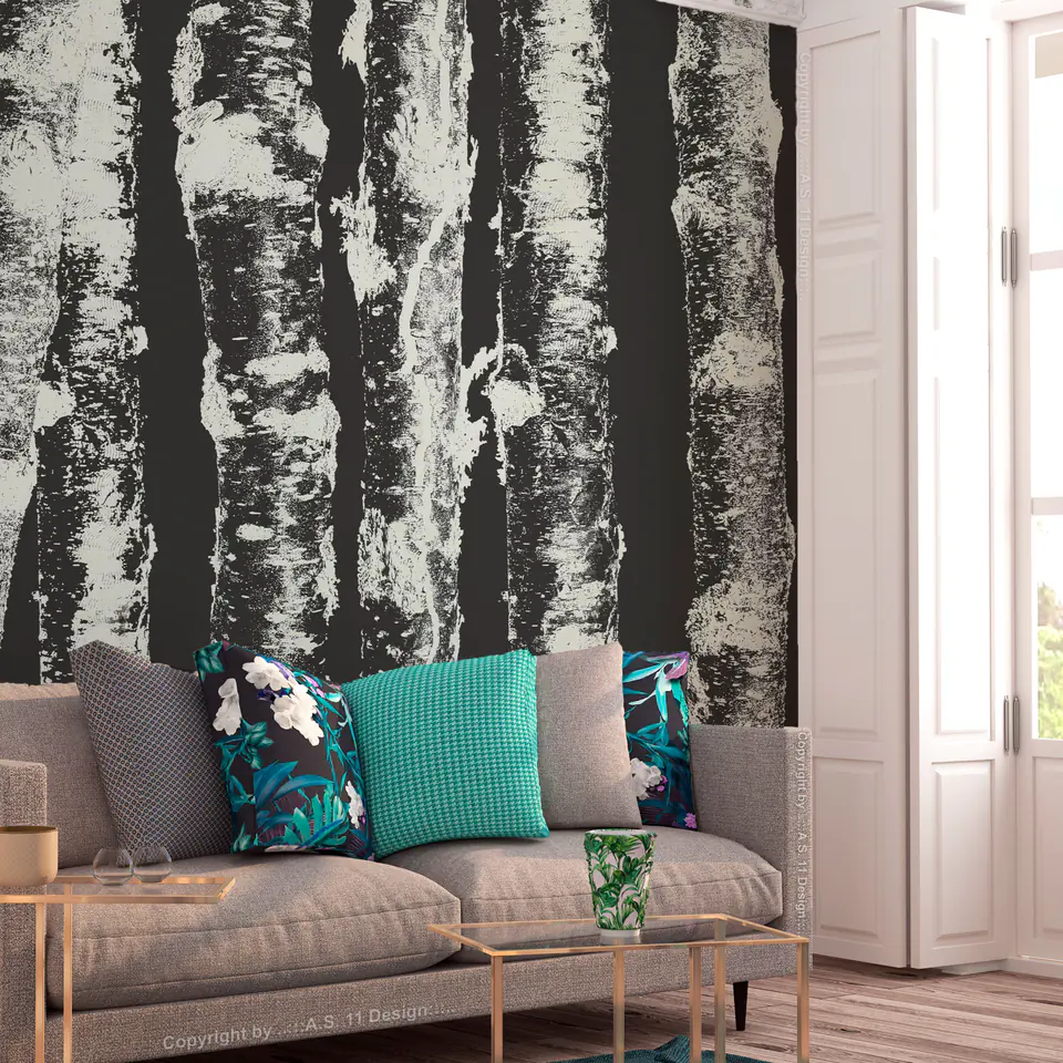 Wall mural - Dignified birches - the second variant size 100x70 ...