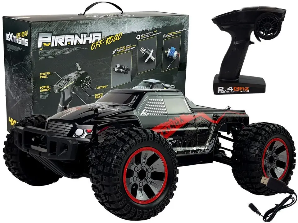 Off-road off-road remote controlled red 1:10 ENOZE 9200E 40 km/h Big ...