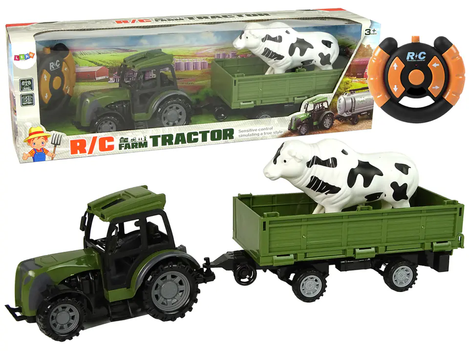Green Tractor Low Trailer Horse Figure Remote Controlled 2.4G ...