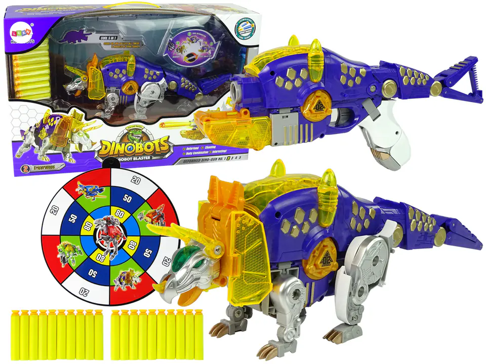 Dinobots 2in1 Dinosaur Arrow Gun Purple Triceratops Shield | Wasserman.eu