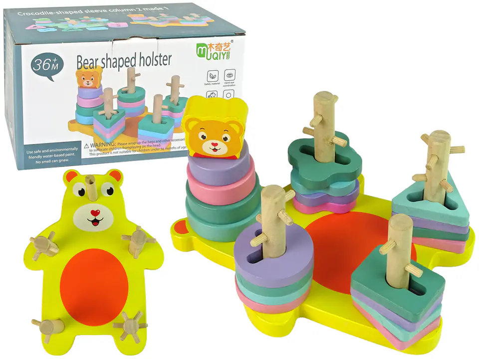 Wooden Blocks Sorter Teddy Bears Various Shapes | Wasserman.eu