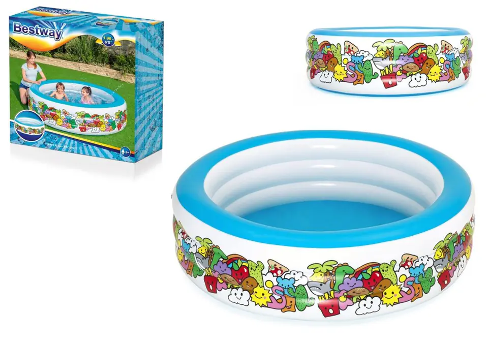 Inflatable Round Pool 196 cm x 53 cm Bestway 51122 | Wasserman.eu