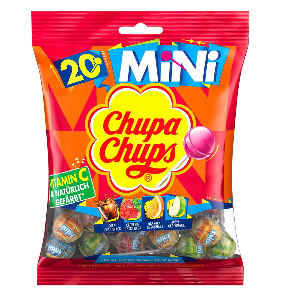 Chupa Chups Lollipops Mini with Vitamin C 20 pcs. | Wasserman.eu