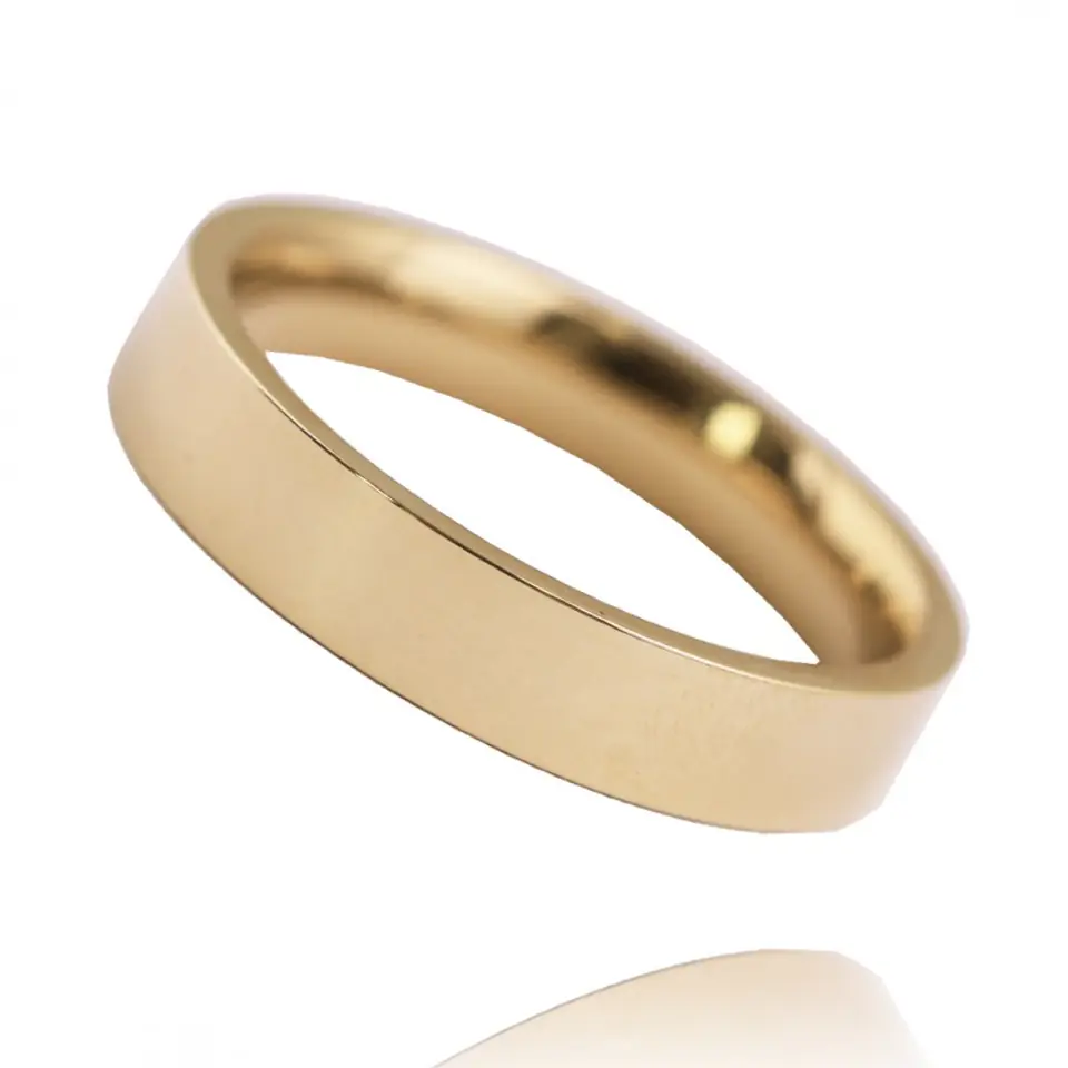 Stainless steel clad 14k gold plated ring PST810, Ring size: US8 EU17 ...
