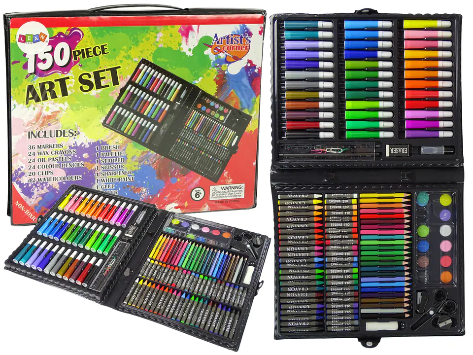 Artistic set for painting suitcase crayons paints 150 pieces | Wasserman.eu