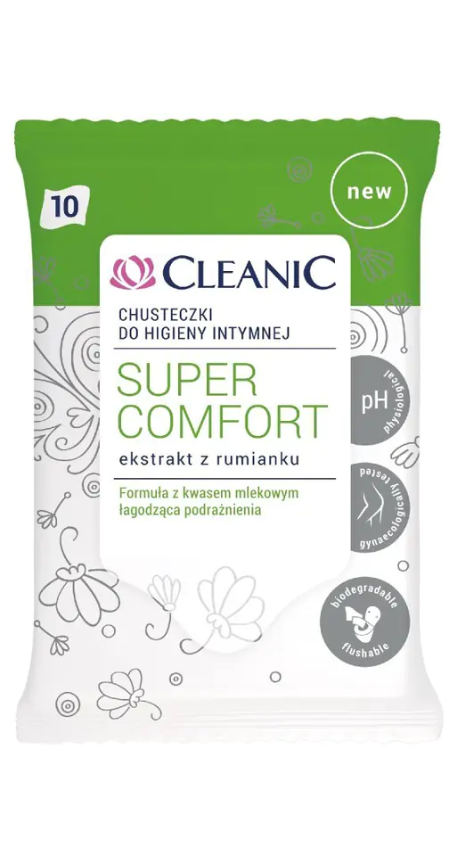 Cleanic Intimate Hygiene Wipes Super Comfort 1op.-10pcs | Wasserman.eu