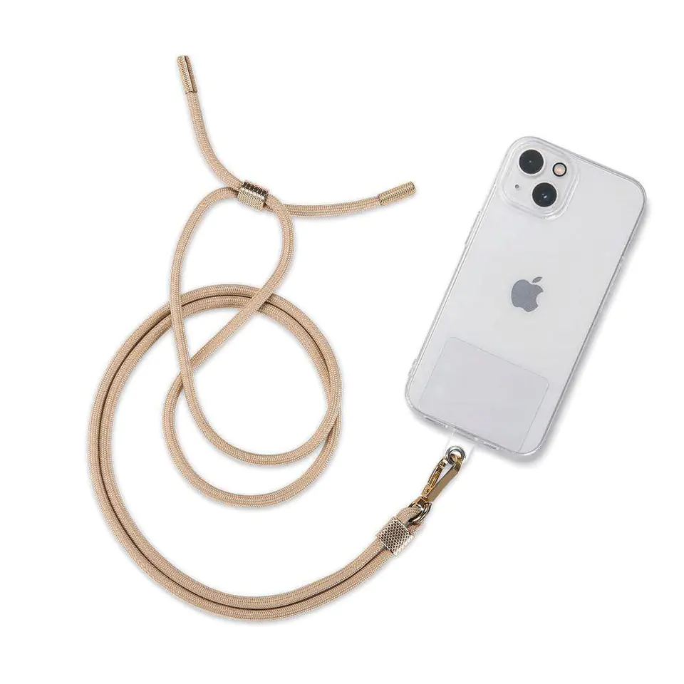 Universal Adjustable Lanyard for Tech-Protect Chain "2" beige and gold ...