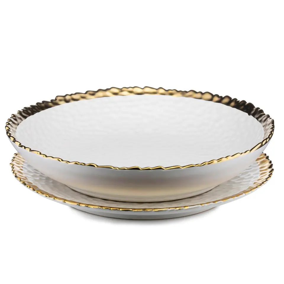 Set of 8 Kati White Gold plates large | Wasserman.eu