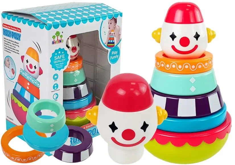 Educational Pyramid Wańka Stand Up Clown Patterns Colors Sound ...