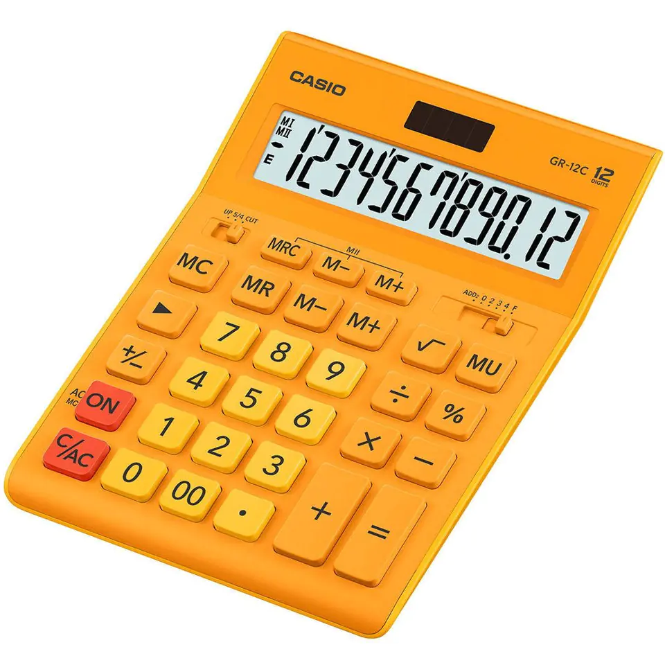 CASIO CALCULATOR GR-12C-RG OFFICE ORANGE, 12-DIGIT DISPLAY | Wasserman.eu
