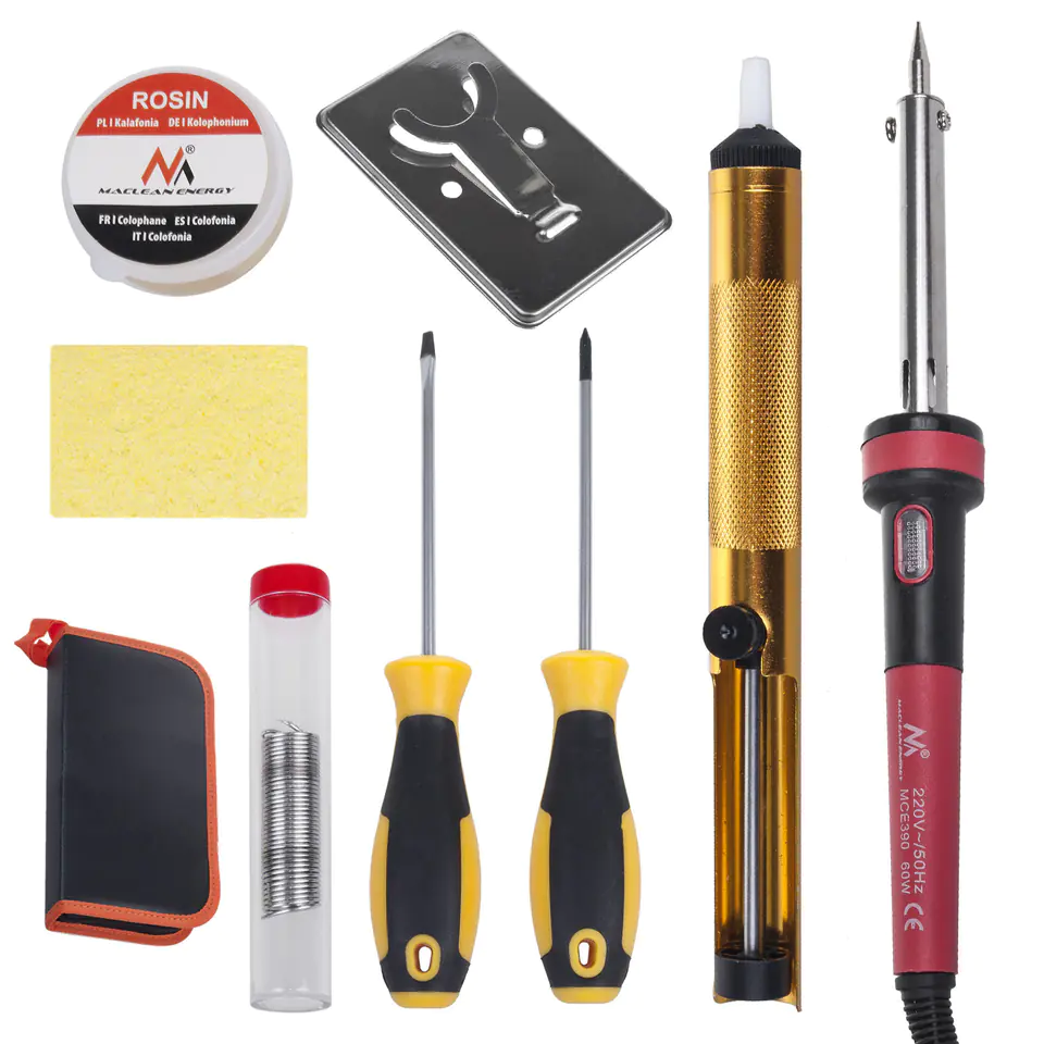 Soldering iron, Maclean, Tip set, Precision, 60W with grounding, Tin ...
