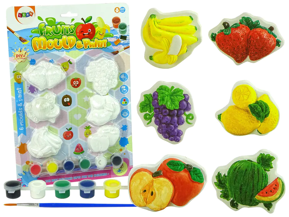 Set Plaster Casts for Painting Paints Fruits Grapes Bananas Strawberry ...