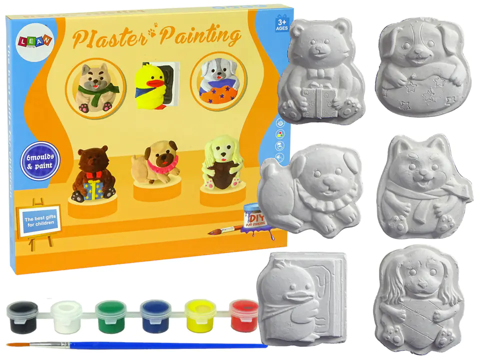 Set of plaster casts for painting Duck Bear Dog | Wasserman.eu