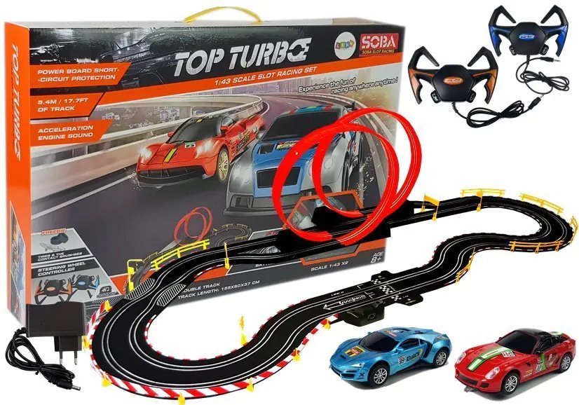Racetrack 1:43 2 Toy Cars Controllers Top Turbo 540 cm long | Wasserman.eu
