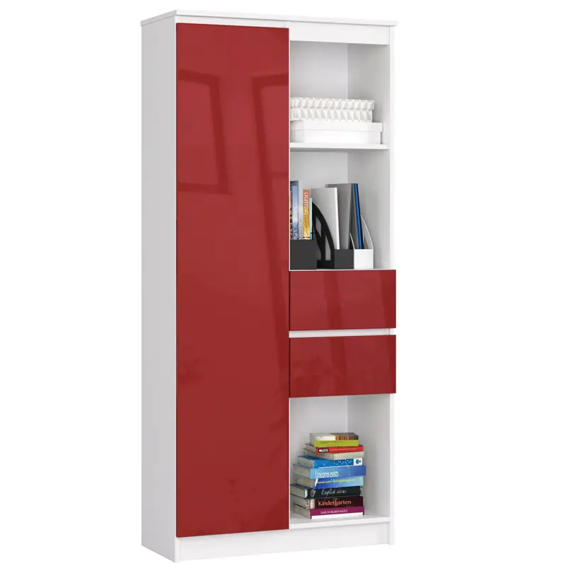 OFFICE SHELVING R 80 cm CLP R15 WHITE / RED GLOSS | Wasserman.eu