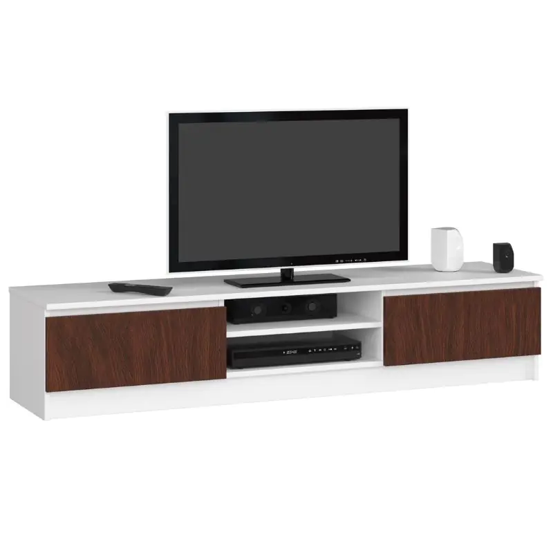 RTV CABINET 160 cm 2D 1P WHITE / WENGE | Wasserman.eu