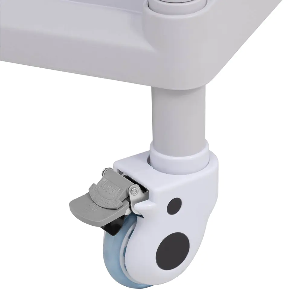 Medical laboratory treatment trolley 3 shelves 2 drawers basket ...