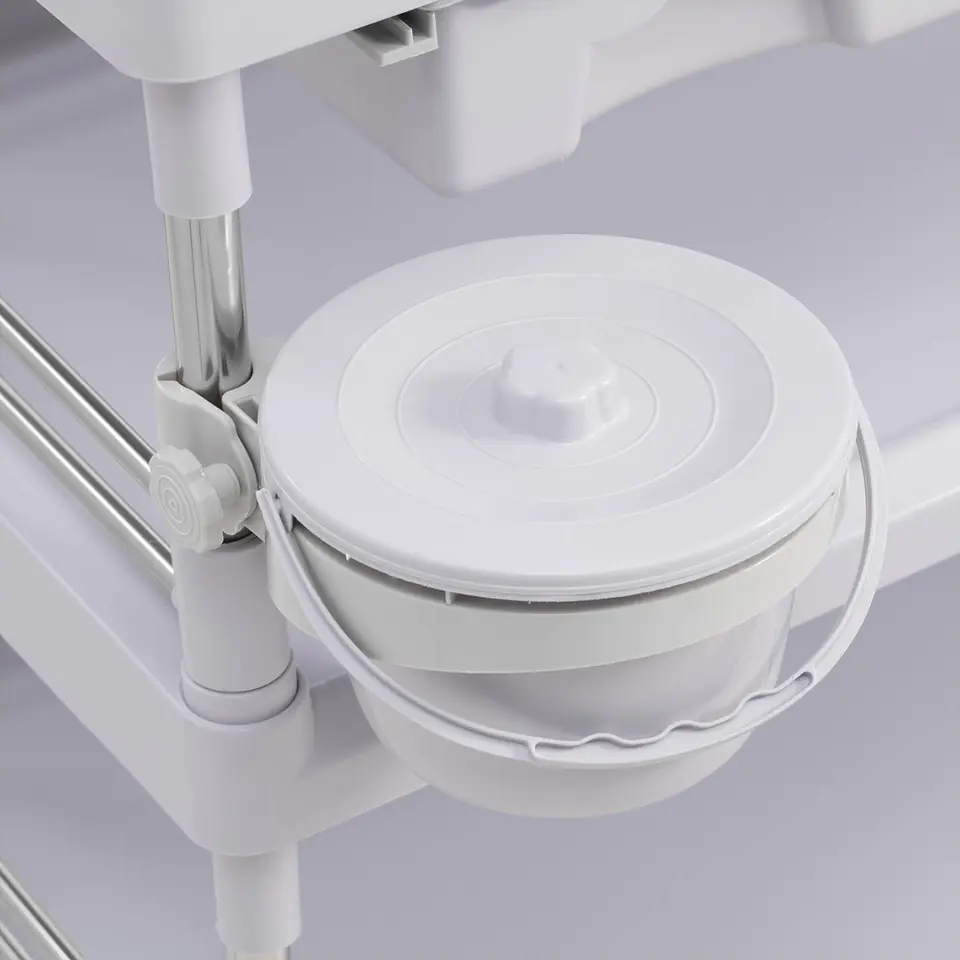 Medical laboratory treatment trolley 3 shelves 2 drawers basket ...