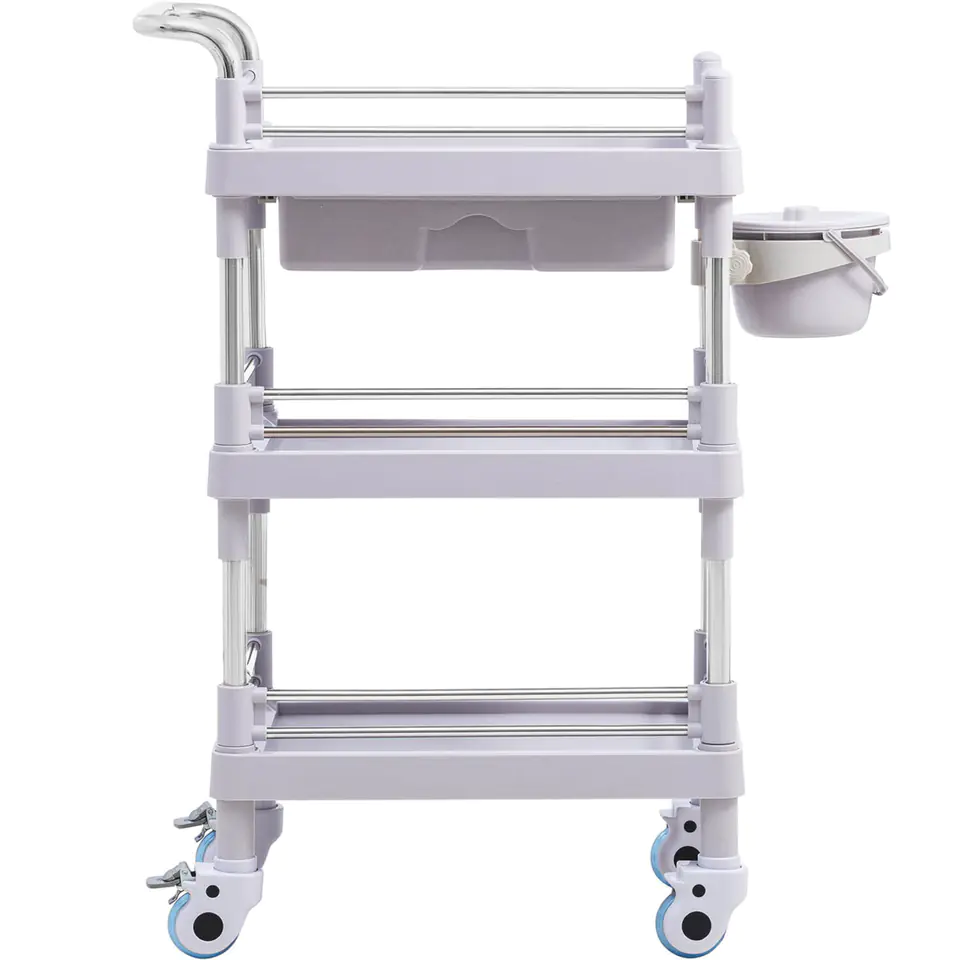 Medical laboratory treatment trolley 3 shelves drawer basket | Wasserman.eu