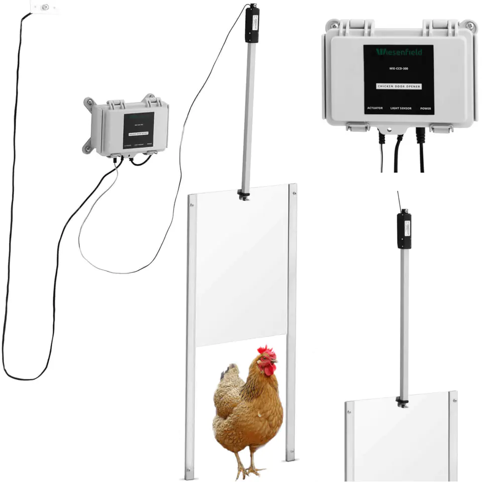 Automatic Chicken Coop Door Hatch With Light Sensor And 12V LCD Locking ...