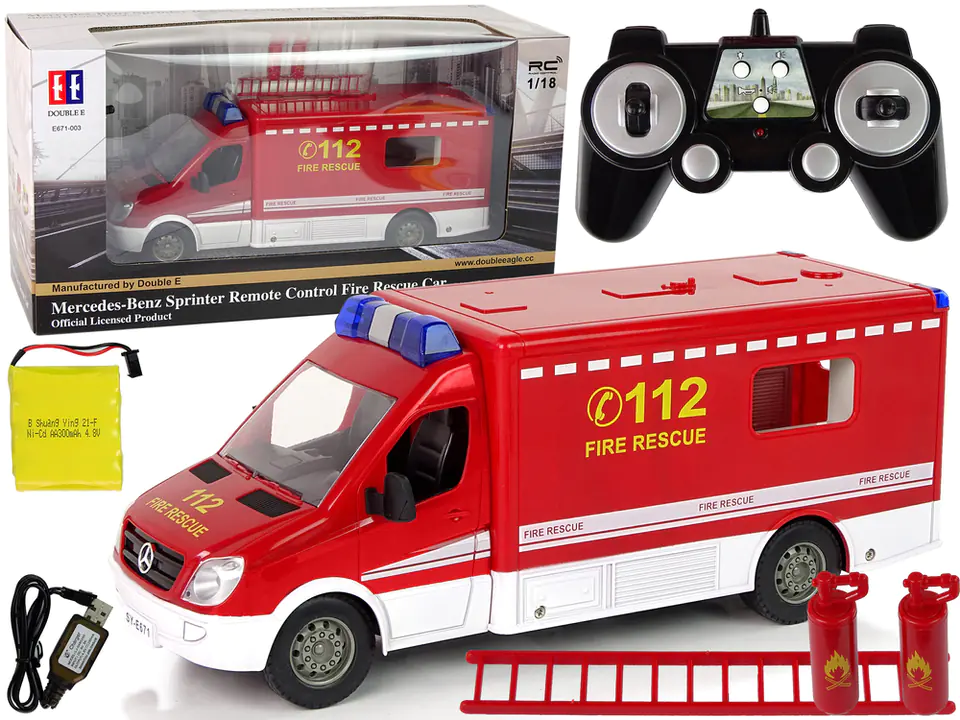 Mercedes Sprinter Remote Control Fire Brigade Moving Water Ladder ...