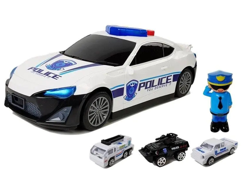 Police Car Storage Garage 2in1 Policeman Small Cars Sound Light ...