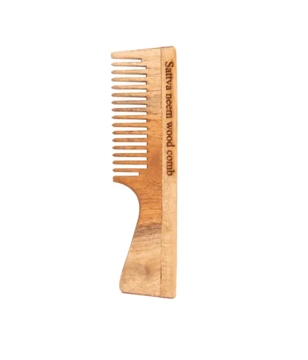 Sattva Neem Wood Comb Indian Neem Tree Hair Comb 19cm | Wasserman.eu