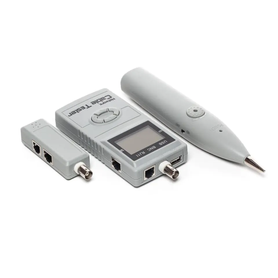 Netrack cable tester with LCD display RJ45/RJ11/BNC/USB, map test ...