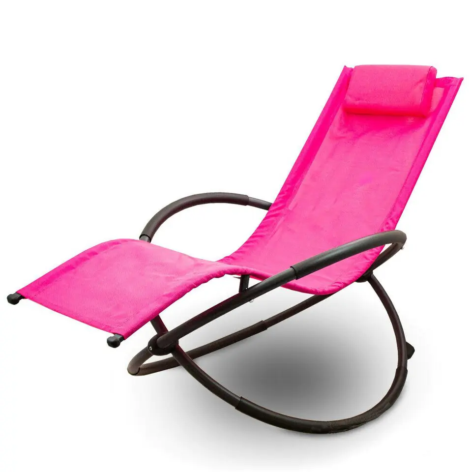 Garden lounger lounge rocker for terrace pink super light | Wasserman.eu