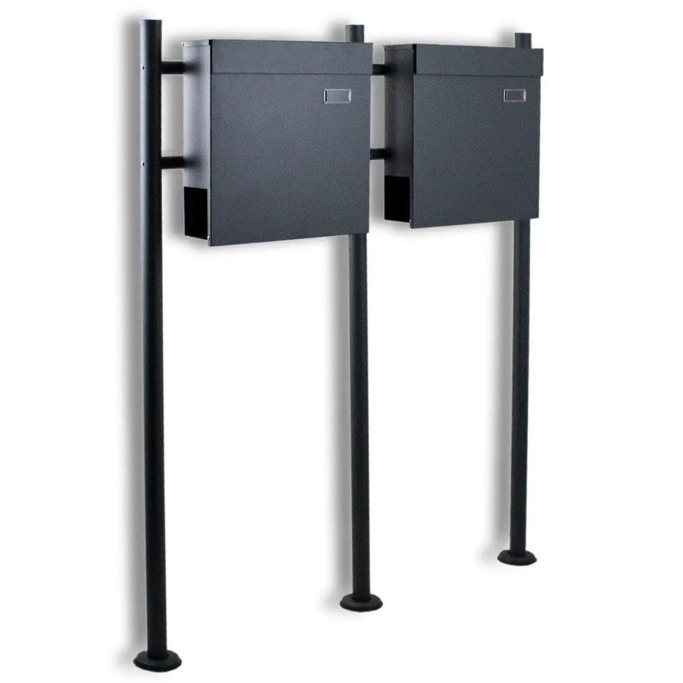 Double Mailbox for Letters, Newspapers, Freestanding Outdoors ...