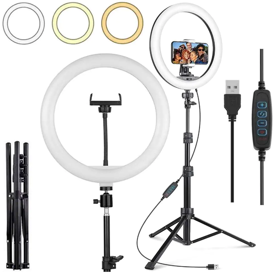 Lampa pierścieniowa LED Alogy Ring Selfie do makijażu statyw 220cm 80W ...