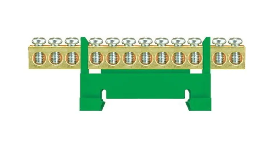 Listwa zaciskowa niska na szynę 12-torowa zielona TH35 E.4021 | Wasserman.eu