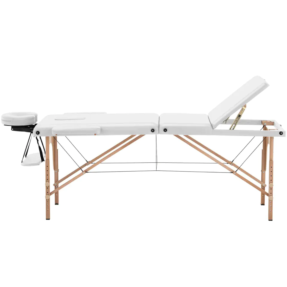 Wide Folding Massage Bed Table With Wooden Frame Dinan White White Wassermaneu