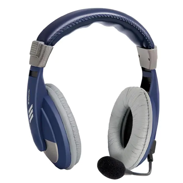 Defender Gryphon 750, headphones with microphone, volume control, blue ...