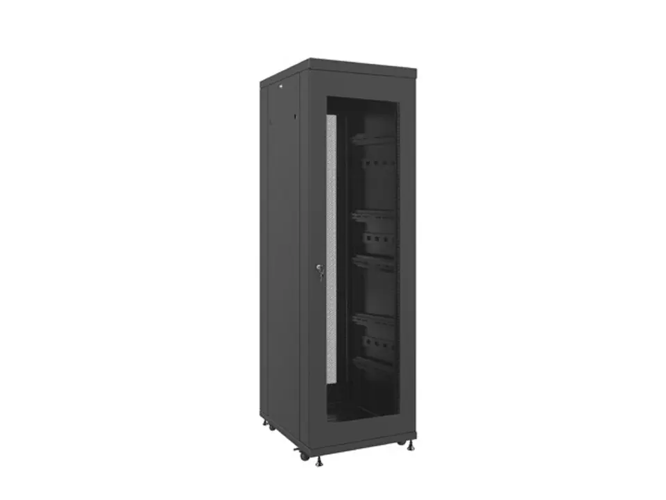 Szafa stojąca Rack 19 37U 600x800mm czarna drzwi perforowane LCD ...