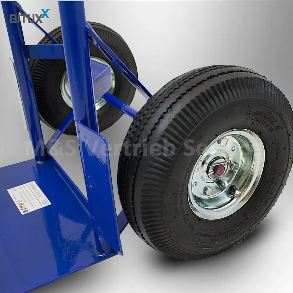 Manual warehouse trolley 200kg on pneumatic tires Transport | Wasserman.eu