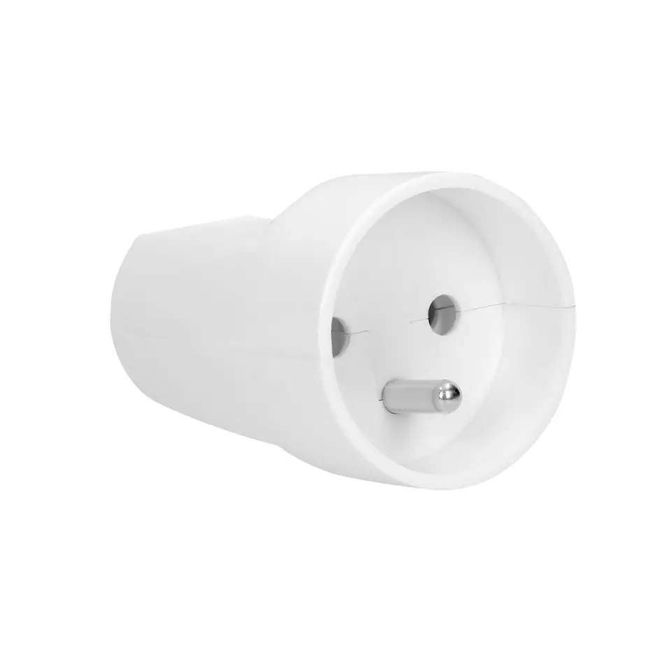 Portable single detachable socket, 16A, 250V, 2P+Z, white | Wasserman.eu