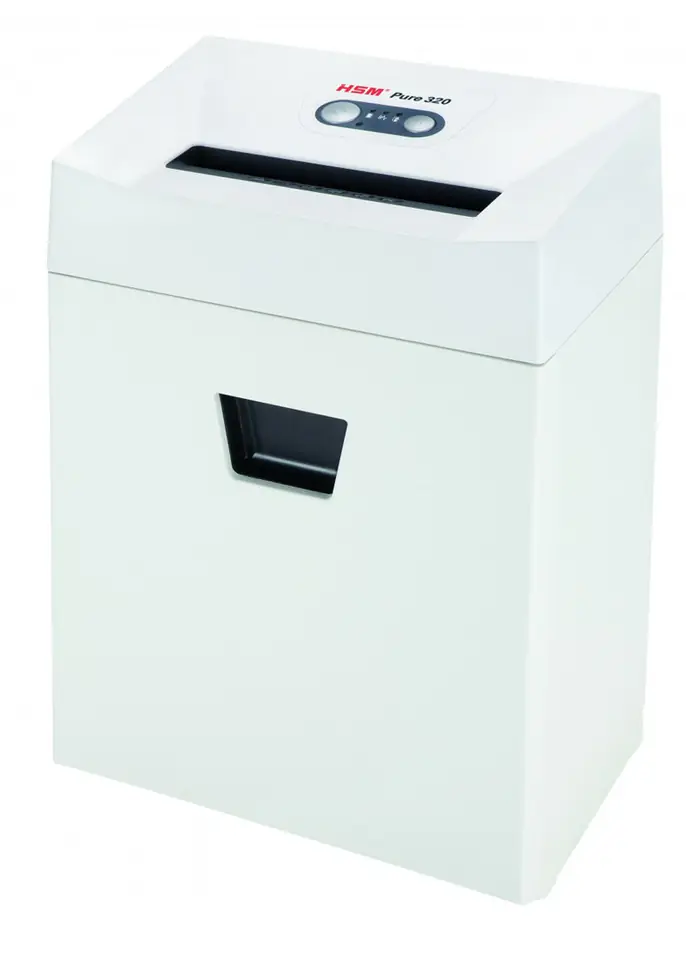 HSM Pure 320 paper shredder Particle-cut shredding 55 dB 3 cm White ...