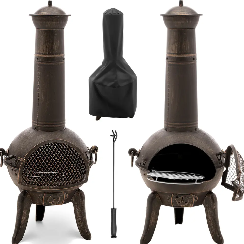 Fireplace fireplace garden stove terrace cast iron 113 cm | Wasserman.eu