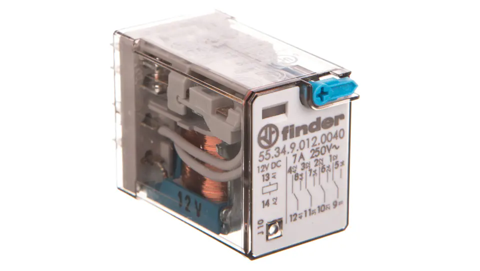 Industrial Relay 4P 7A 12V DC Button Testing Mechanical Operation ...
